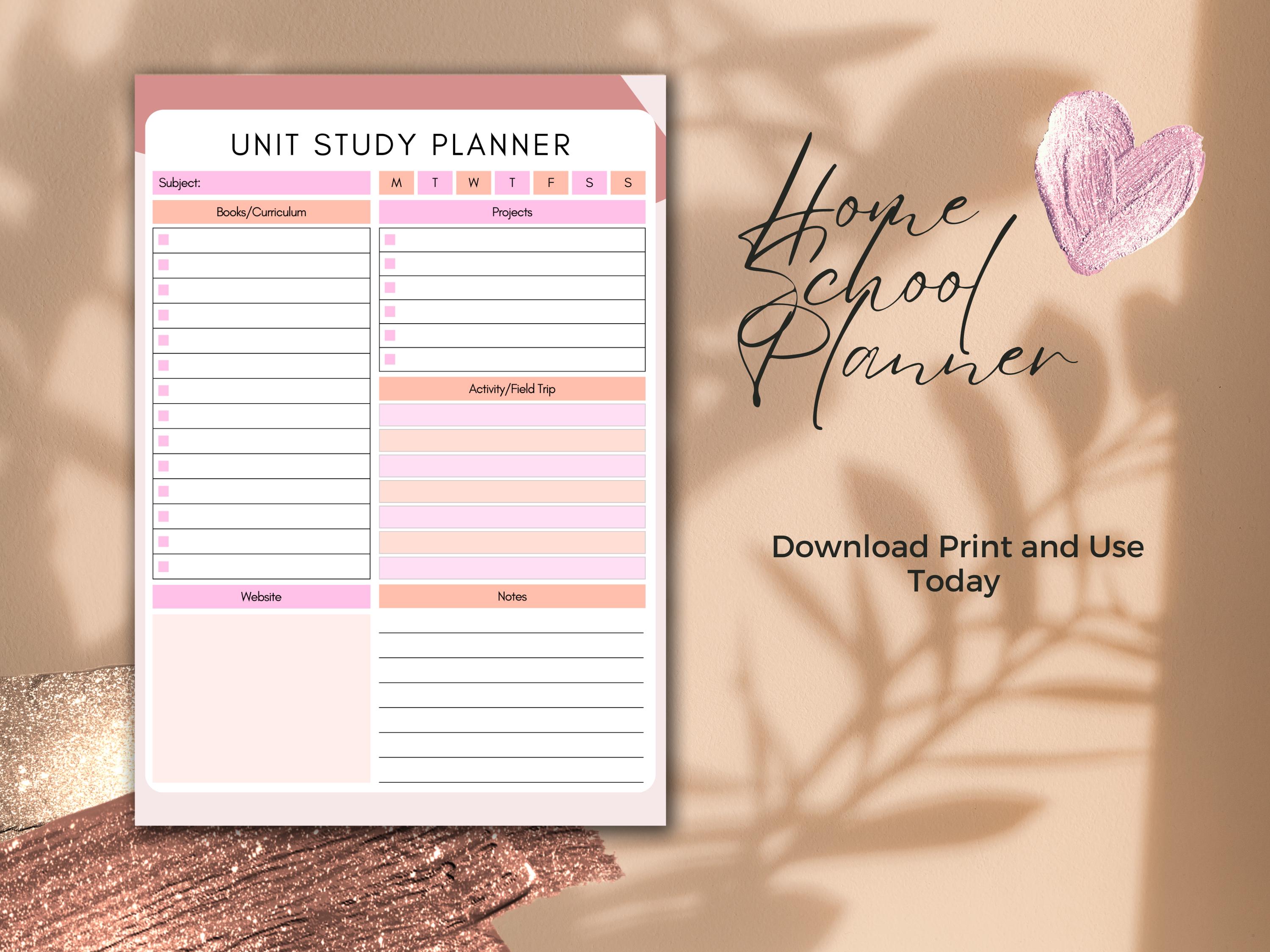 Homeschool Planner Printable Bundle: 53-page Lesson Planner (PDF) - Etsy