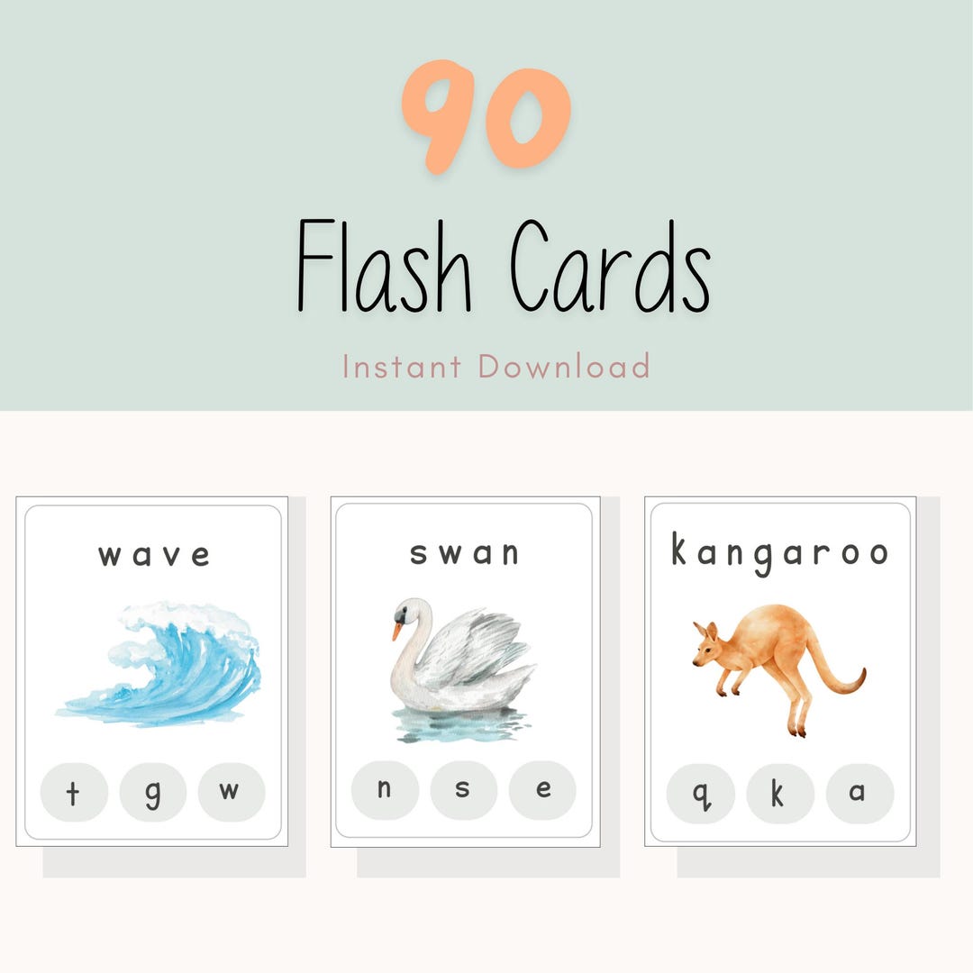 90 Flash Cards for Letter Recognition, Kindergarten Prep, Educational ...