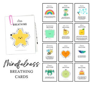 Mindfulness Breathing Cards for Kids Finger Breathing Calming Corner ...