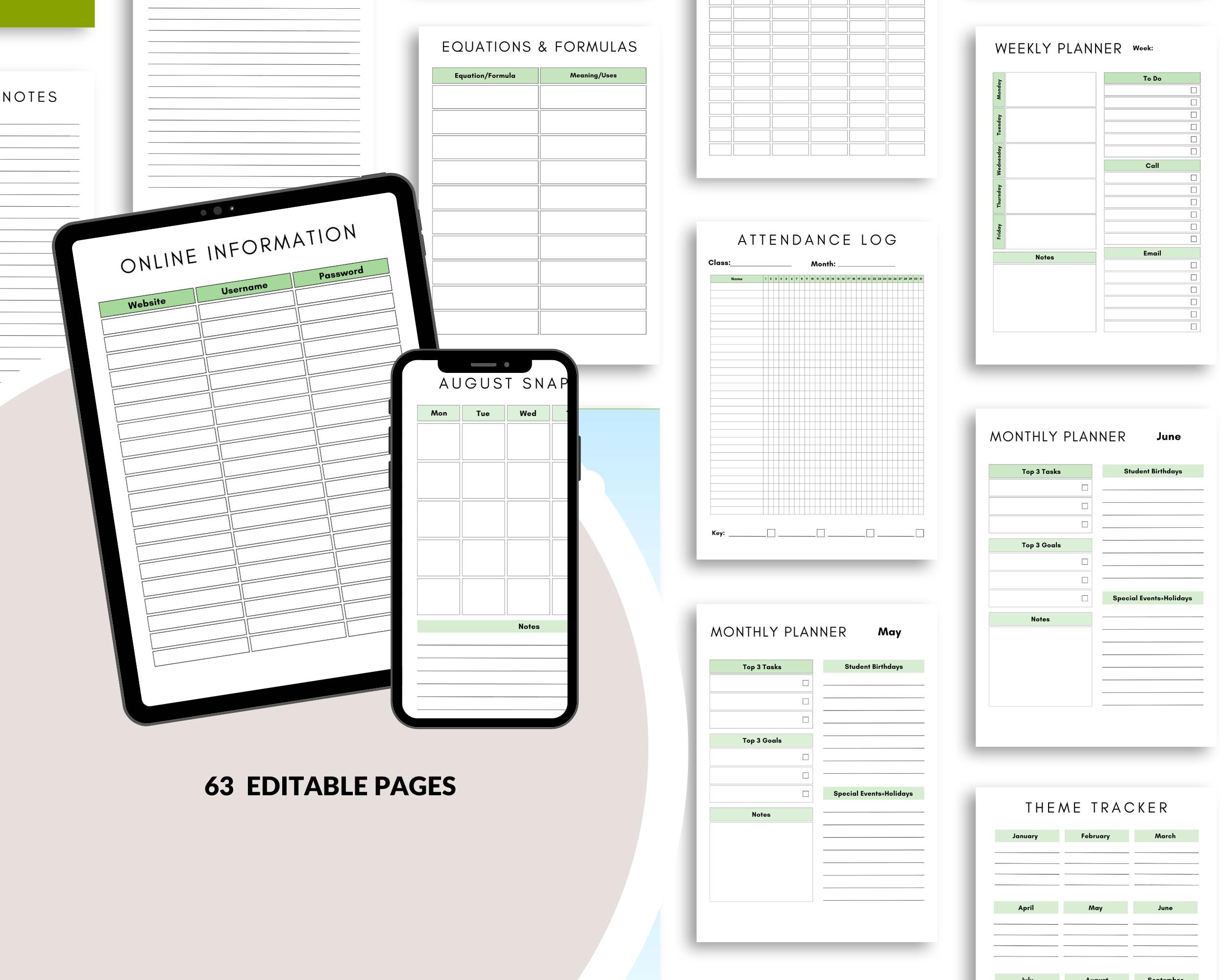 Teacher Planner Printable Teacher Resource Term Planner Lesson Plans ...