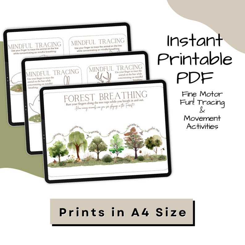 Mindfulness Yoga for Kids Printable Flashcards, Calming Breathing ...