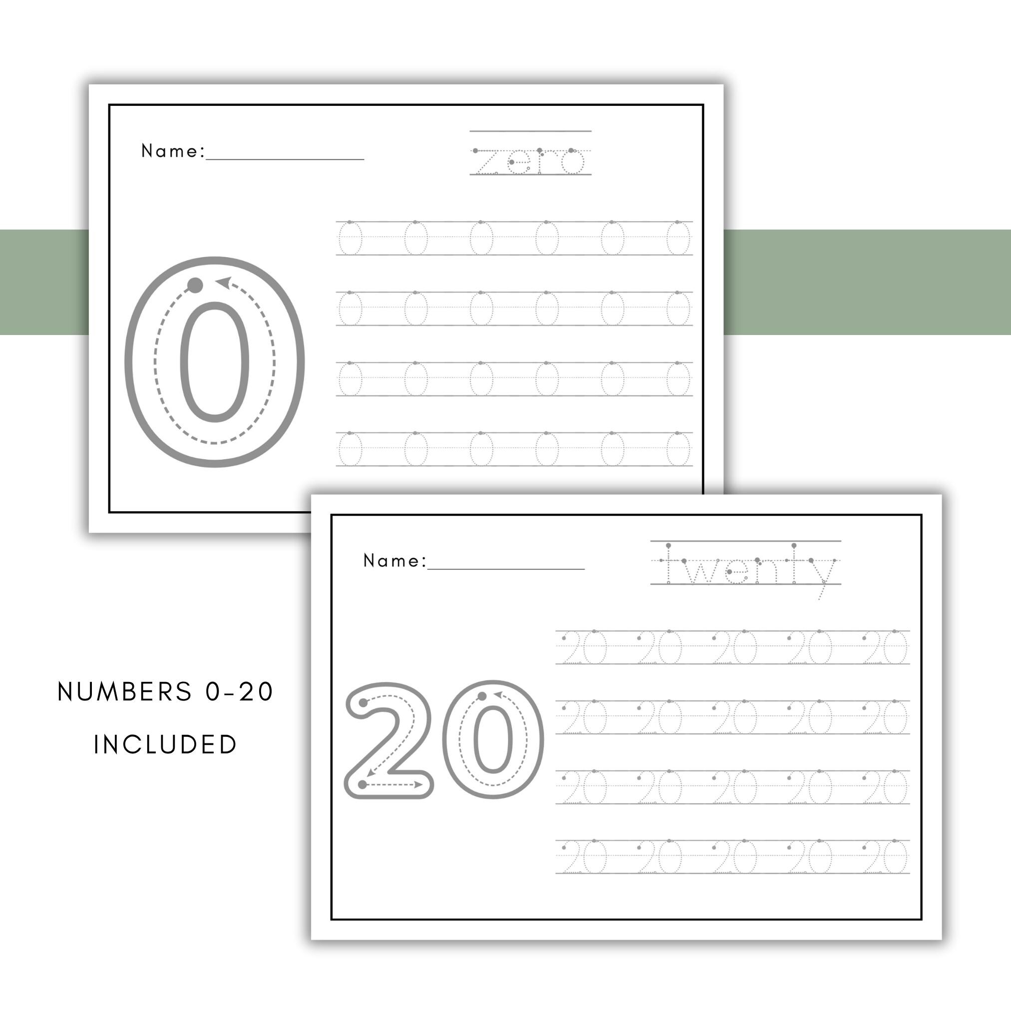 0–20 Number Tracing Worksheets | Early Numeracy Practice | A4 PDF ...