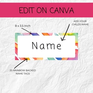 Rainbow Name Tags | Editable and Printable - Etsy Australia