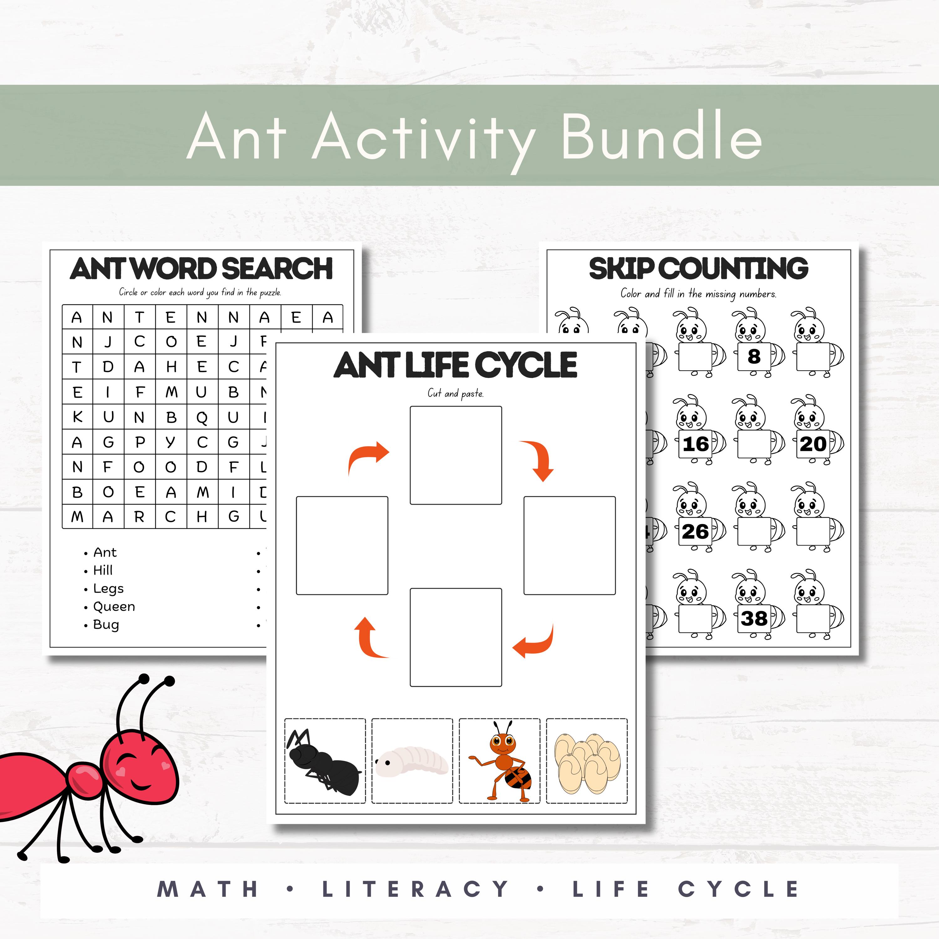 Ant Activity Bundle for Preschool & Kindergarten | Insect Unit ...