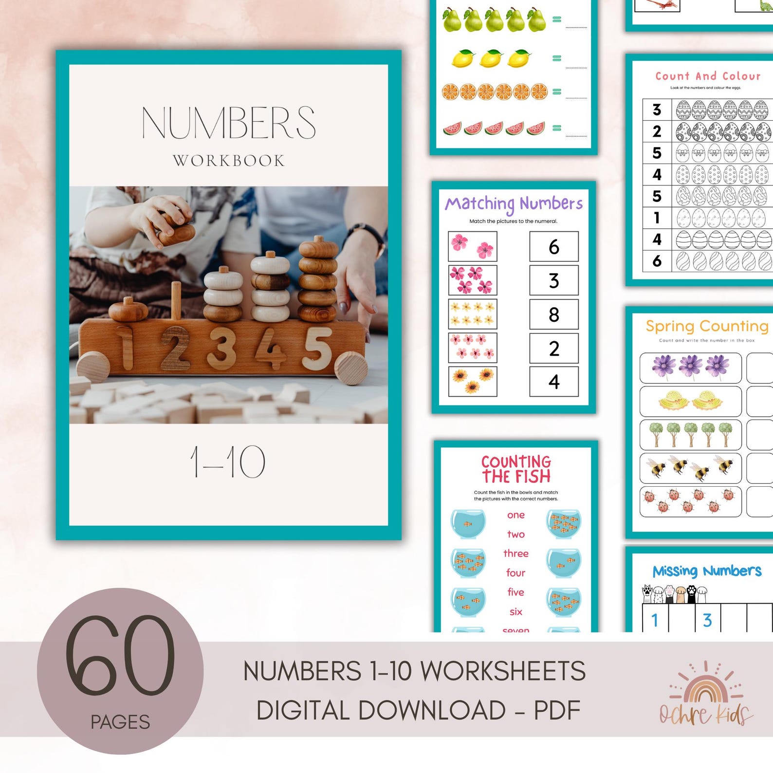 Number Workbook 1-10: Tracing, Counting, Recognition (A4 PDF - MRR/PLR ...