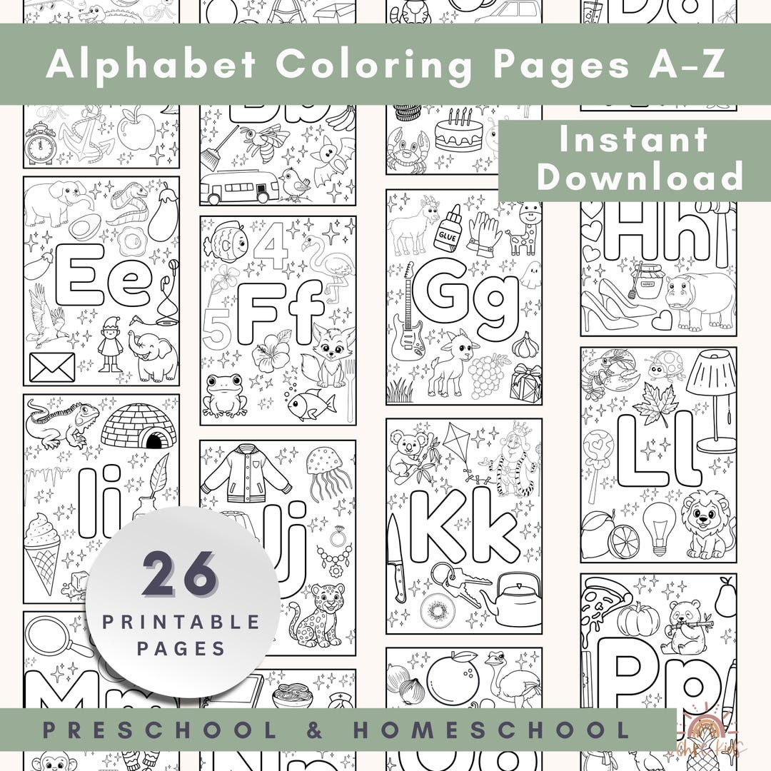 Páginas para colorear del alfabeto de la A a la Z para imprimir, hojas ...