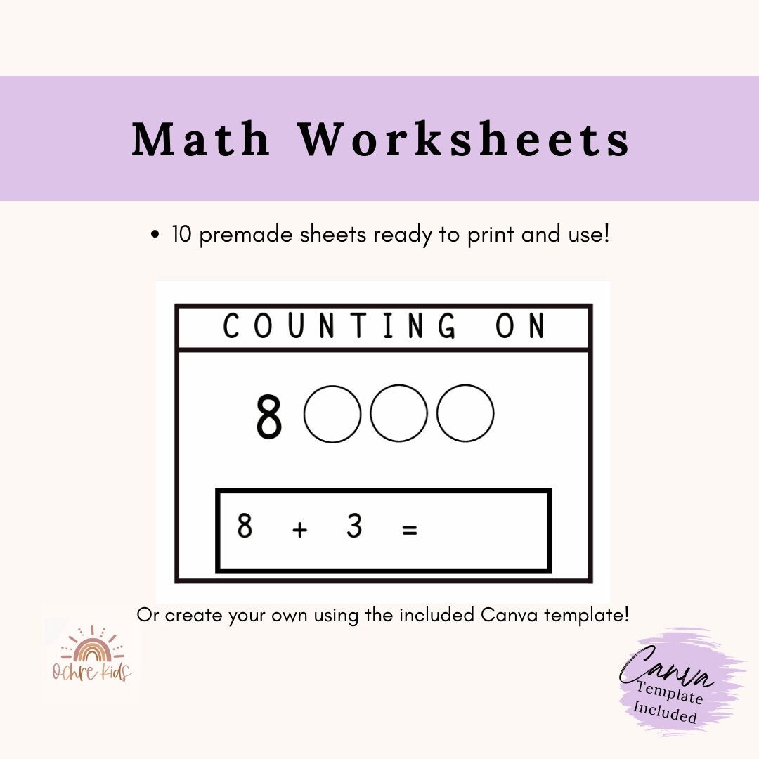 MATH ADDITION Cards Adding Numbers Printable Preschool Numbers - Etsy