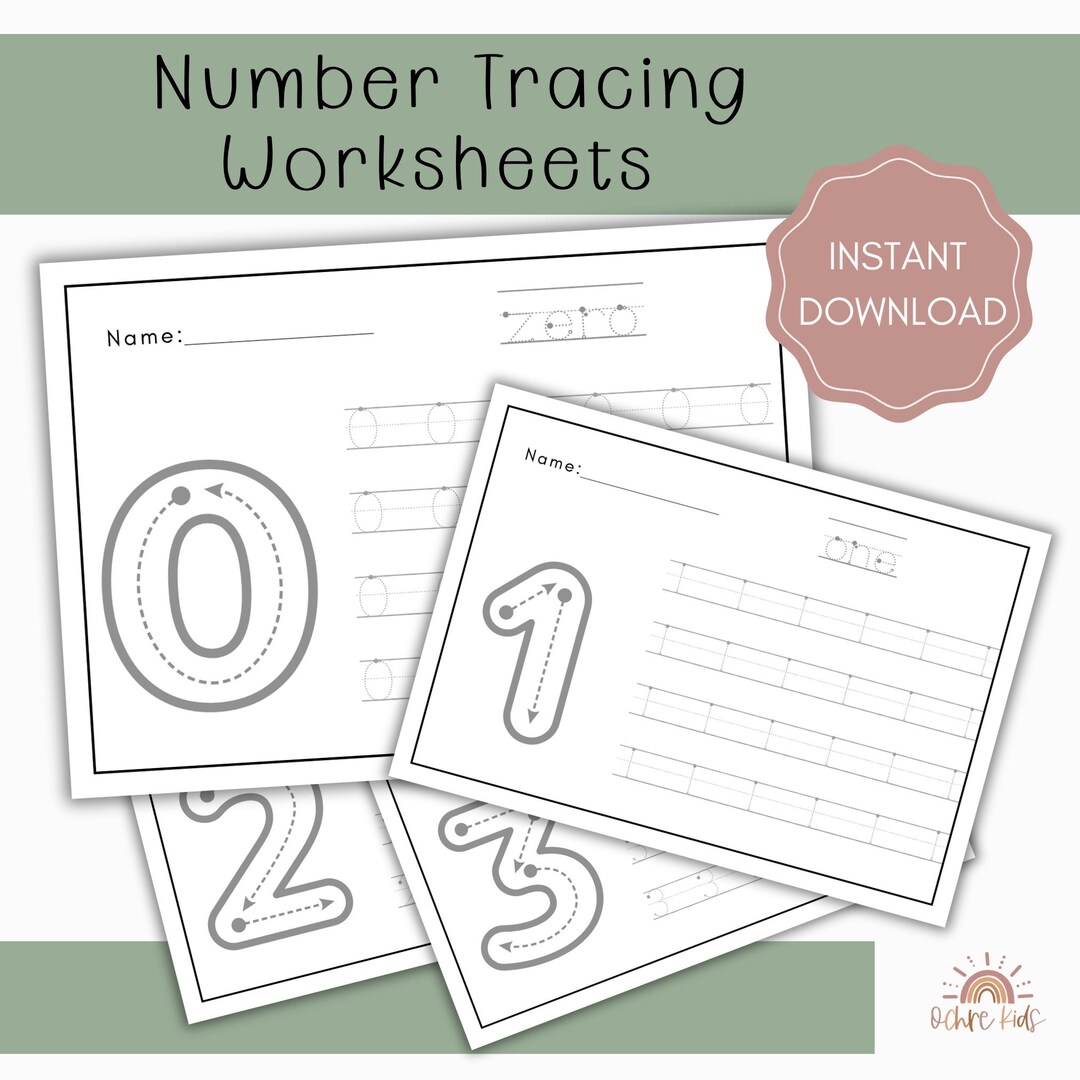 0–20 Number Tracing Worksheets | Early Numeracy Practice | A4 PDF ...