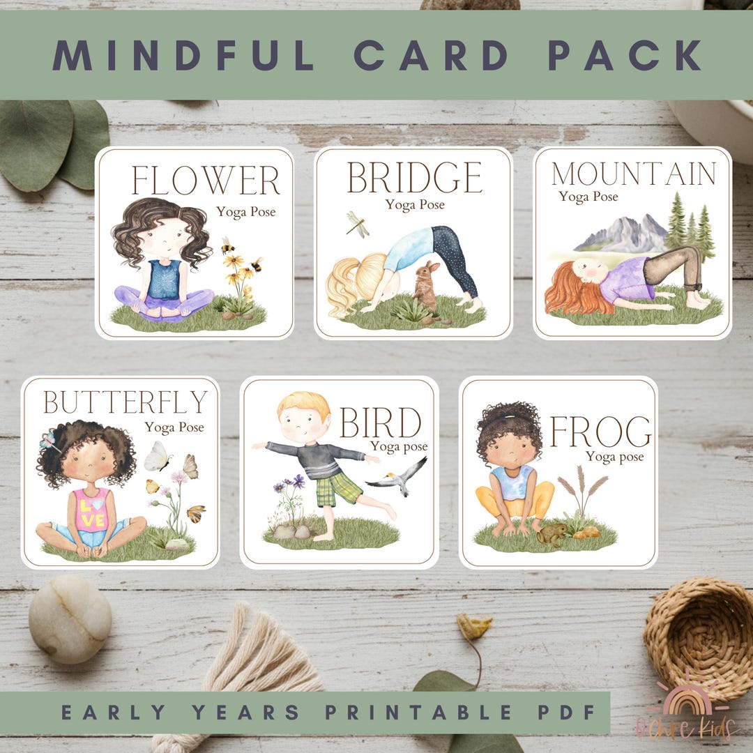 Mindfulness Yoga Cards for Kids Yoga Pose Printables for Preschoolers ...