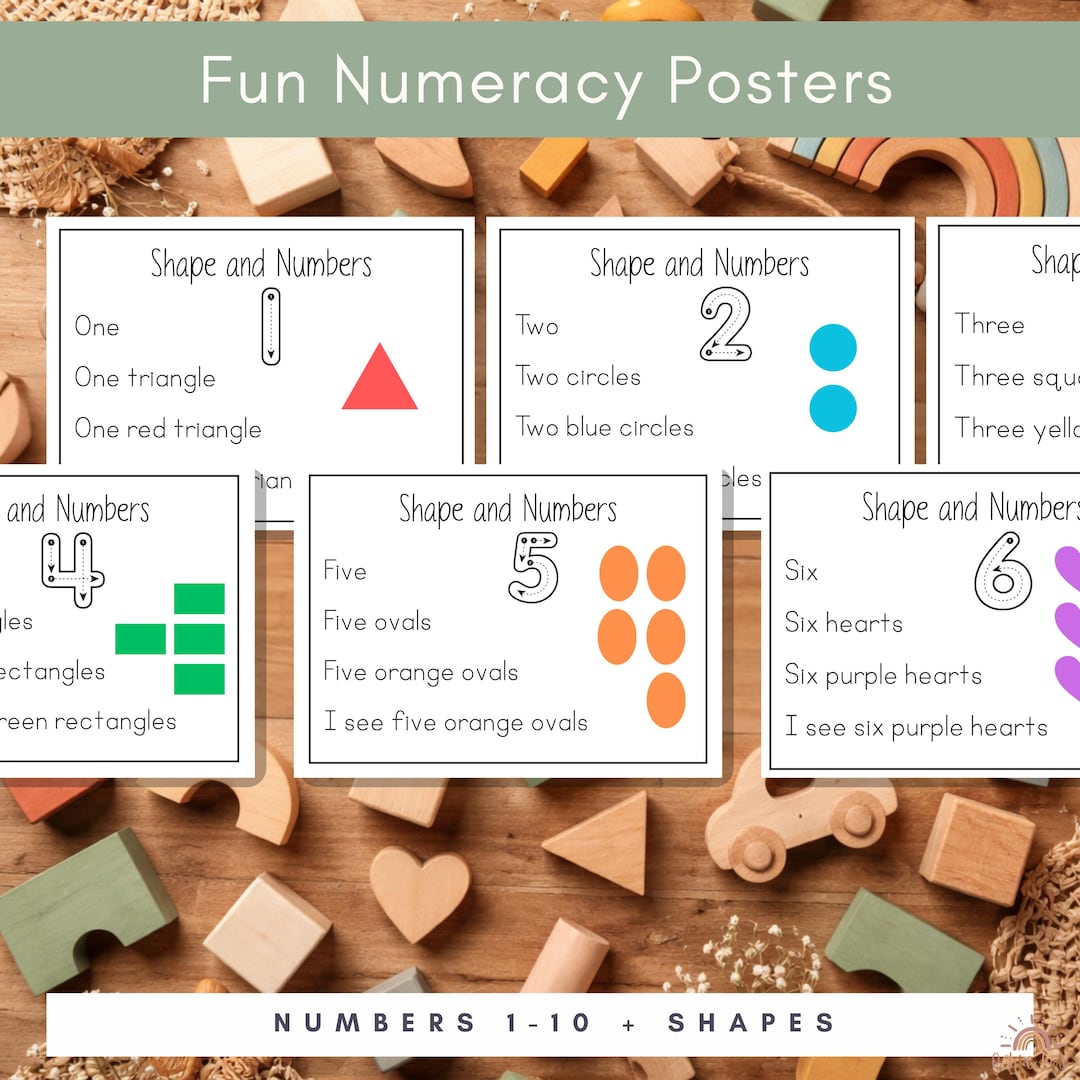 Number and Shape Learning Posters | Printable Early Years Numeracy ...