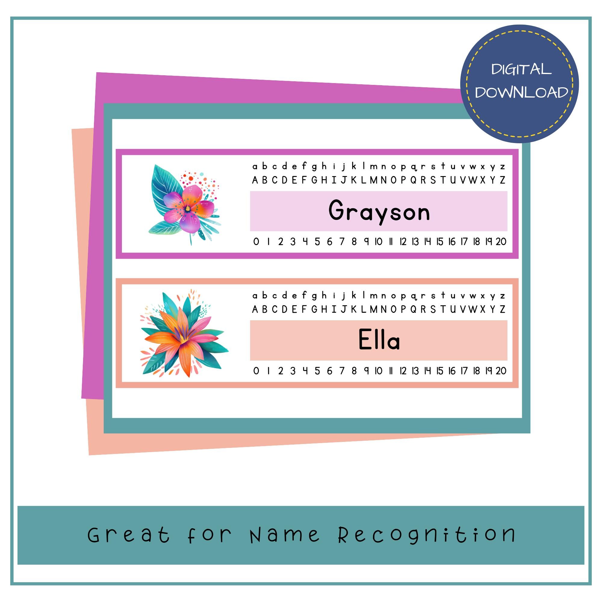 Editable Jungle Theme Name Tags for Preschool | Desk Name Plates With ...