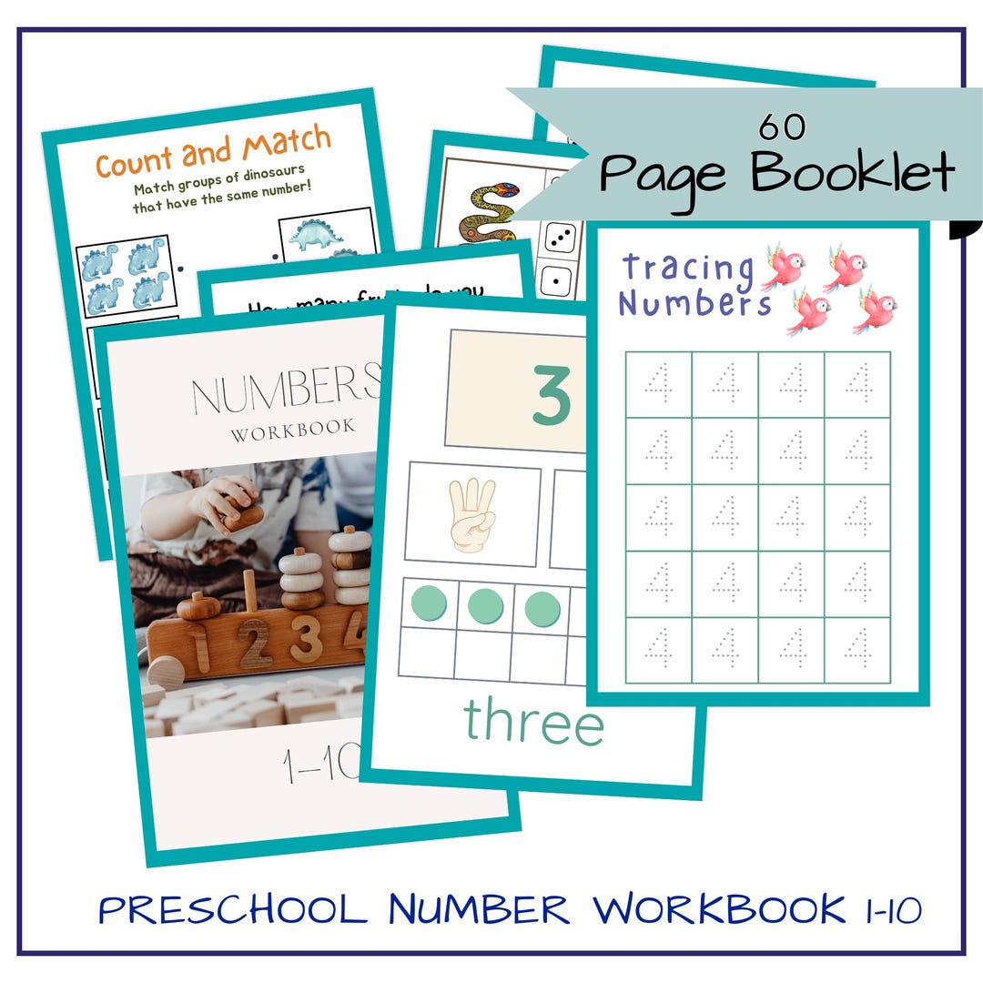 Preschool Number Workbook 1-10 | Counting & Math Readiness Activity ...