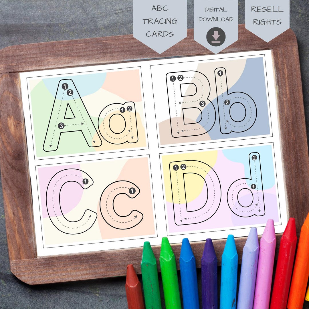 Alphabet Tracing Cards: Customizable Handwriting Practice With Resell ...