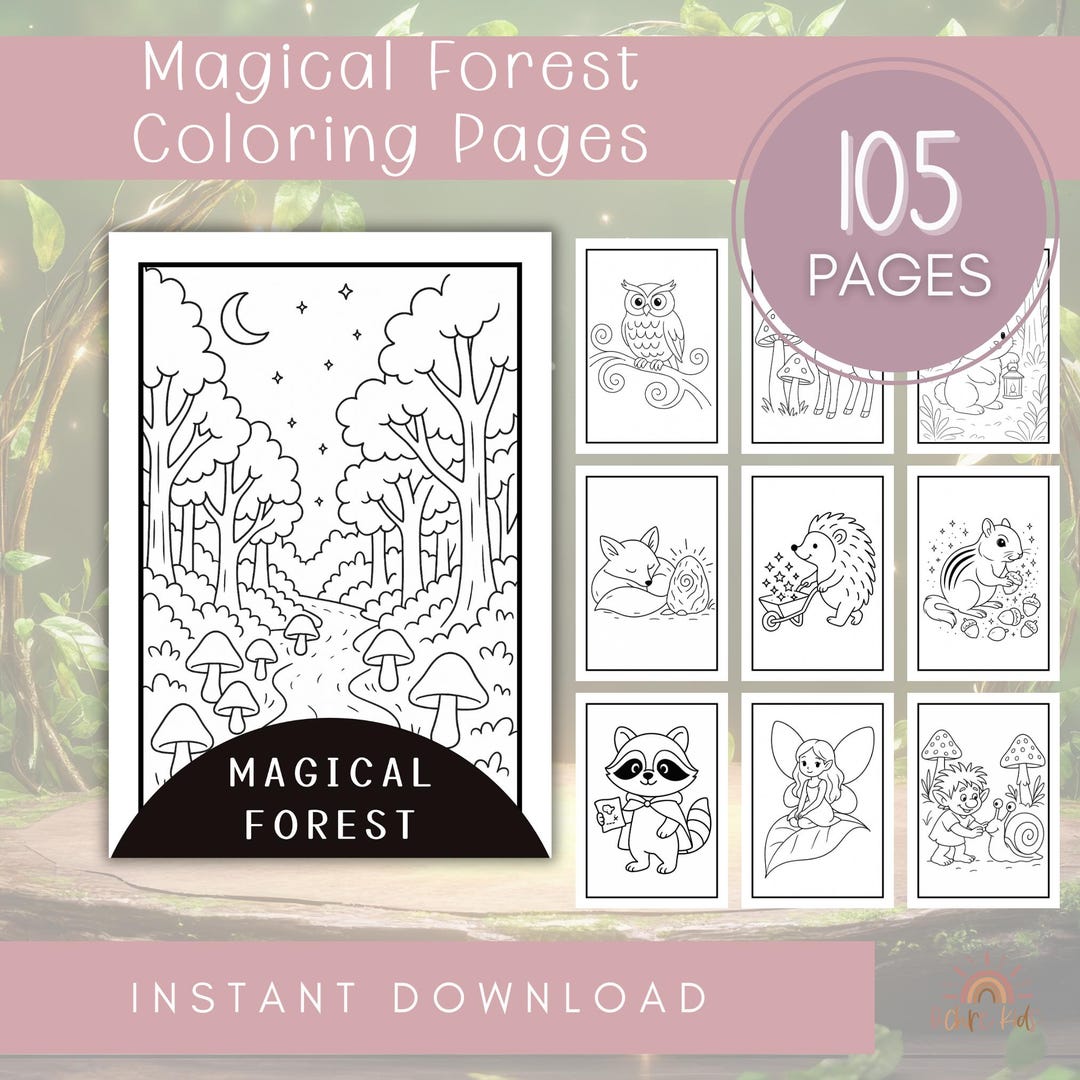 Coloring Pages Magical Forest Coloring Book for Preschoolers Fairy ...