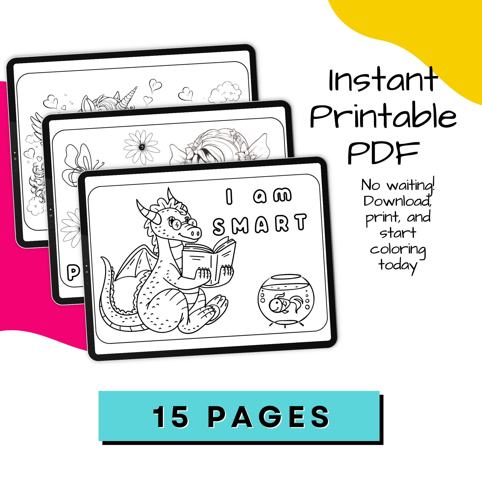 Mindfulness Coloring Pages, Positive Affirmation Coloring Book, Kids ...