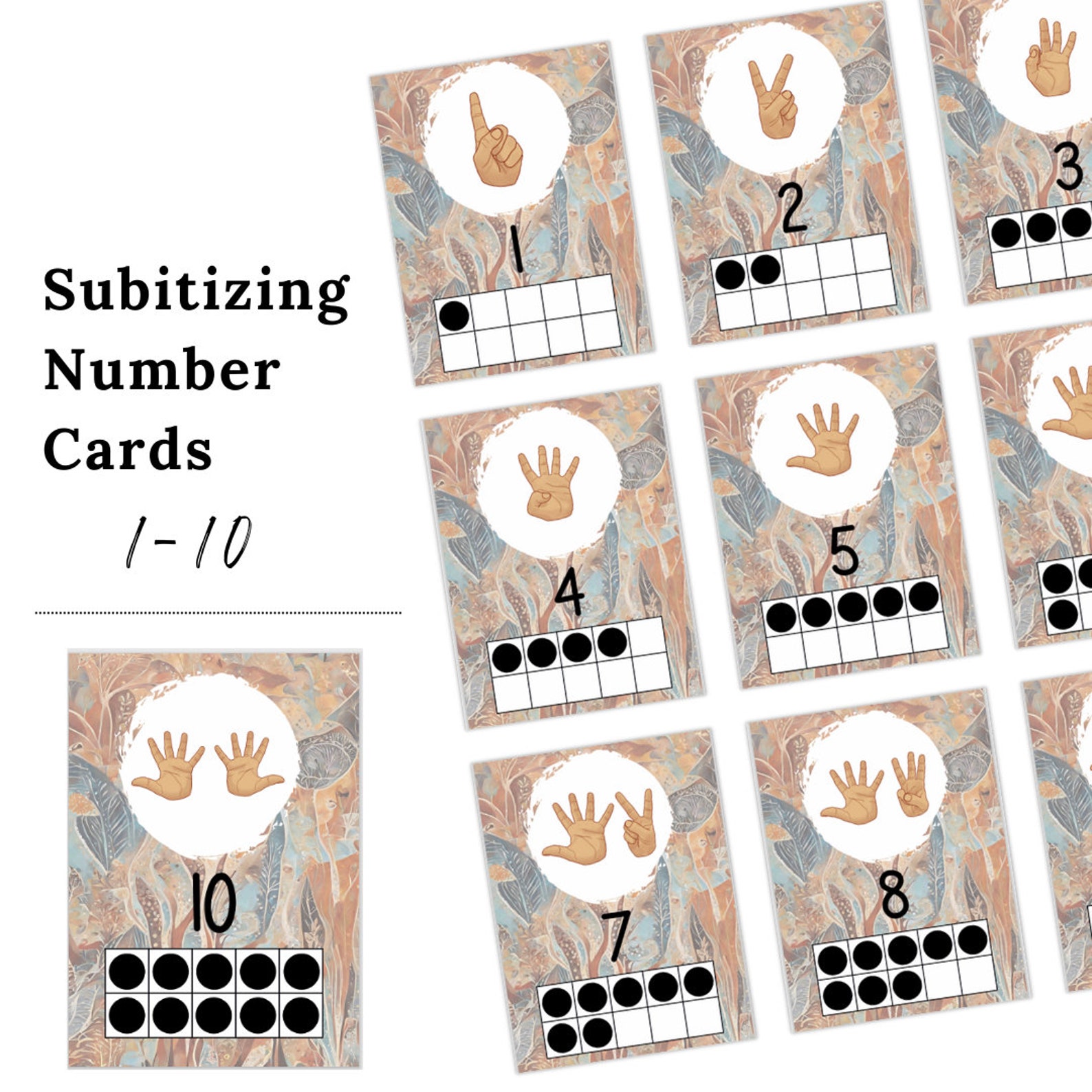 Numeracy Classroom Display Subitizing Number Cards Printable A5 ...