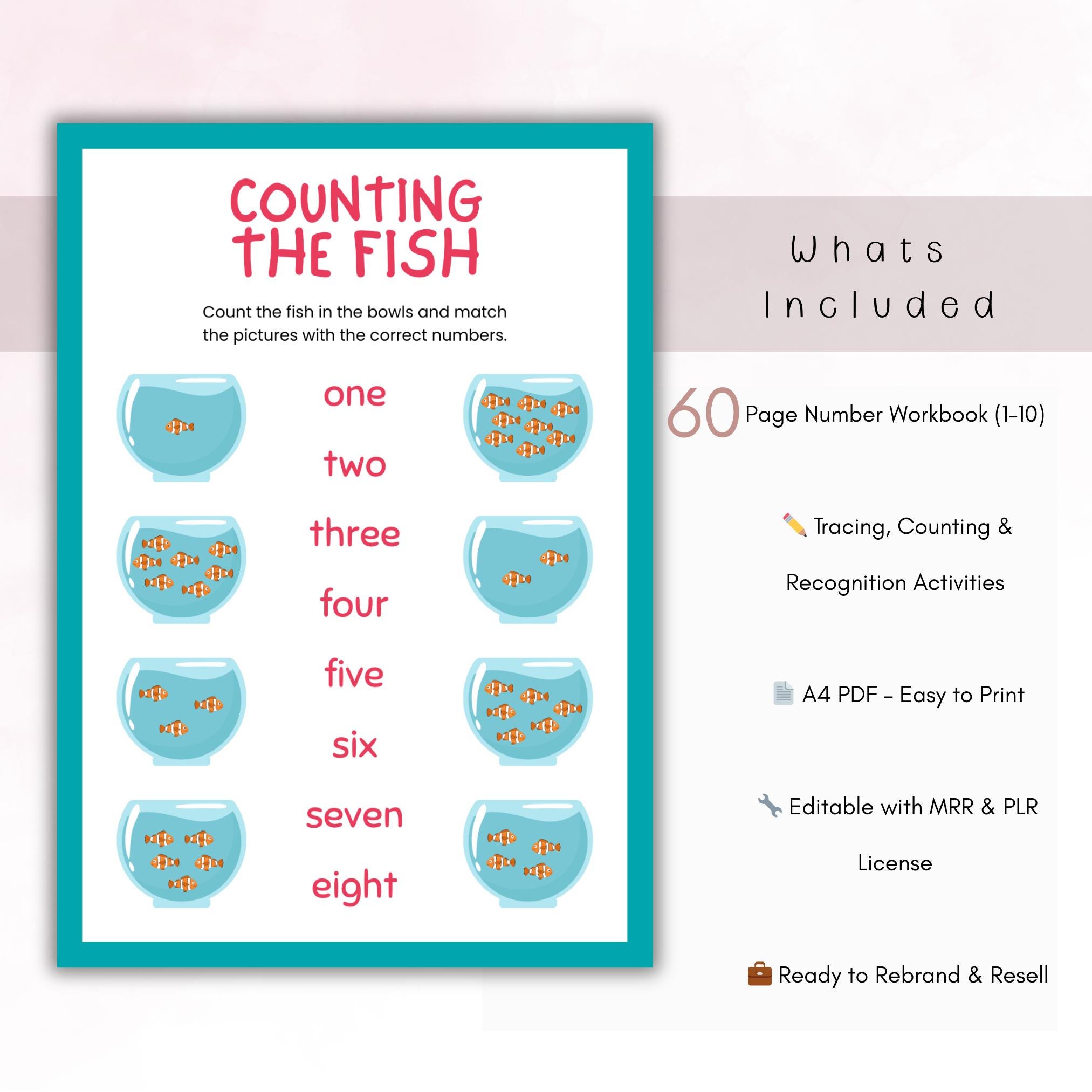Number Workbook 1-10: Tracing, Counting, Recognition (A4 PDF - MRR/PLR ...
