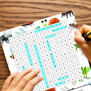 Bug Word Search Printable: Kids Activity, Elementary Resource (PDF A4 ...