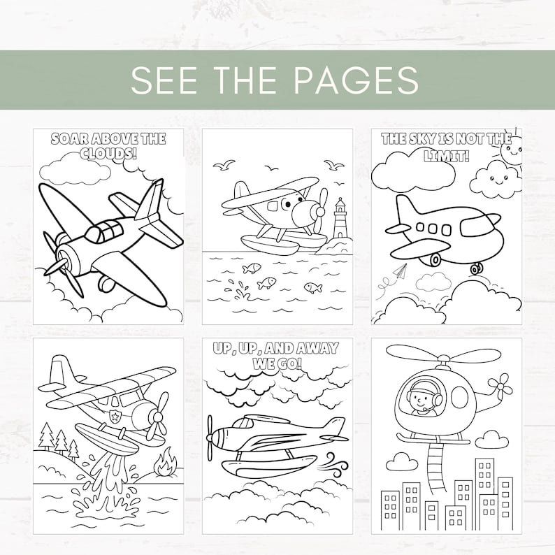 Plane Coloring Pages for Kids Printable, Airplane Coloring Book PDF ...