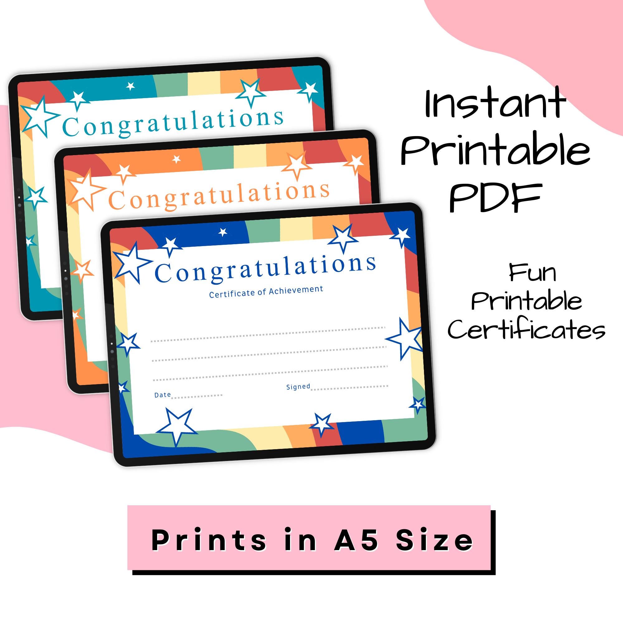 Rainbow Theme A5 Awards | Editable Canva Template + PDF and PNG | Mrr ...