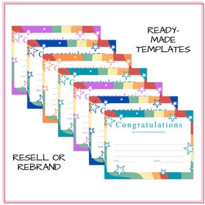 Rainbow Theme A5 Awards | Editable Canva Template + PDF and PNG | Mrr ...