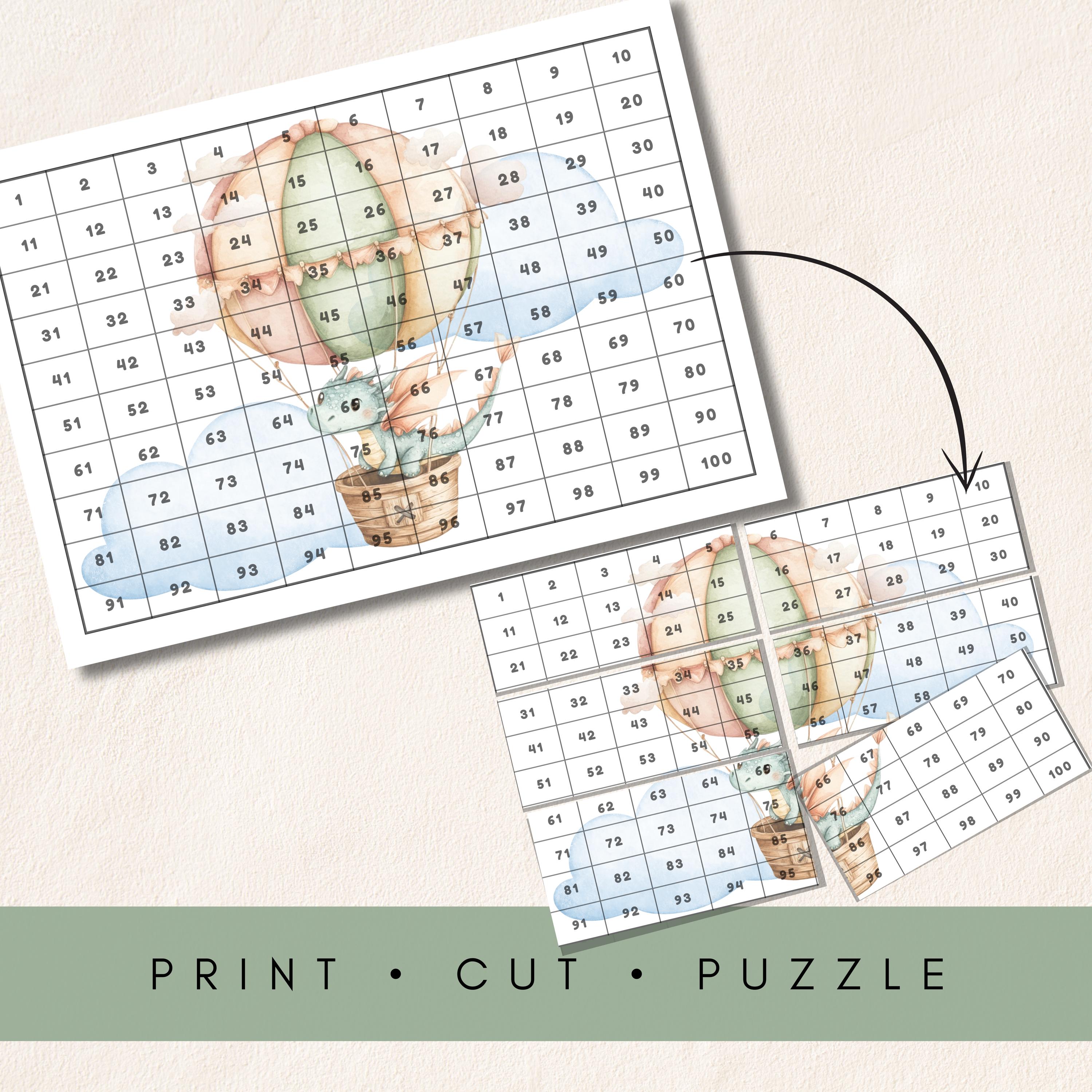 Educational 100 Chart Puzzle Printable Number Recognition Activity ...