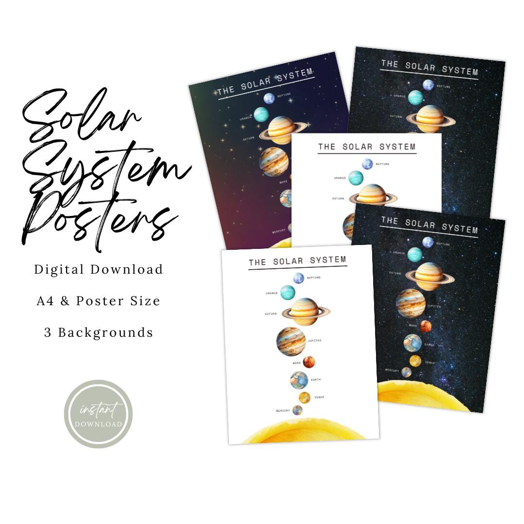The Solar System Print Digital Download Planets Educational Resource ...