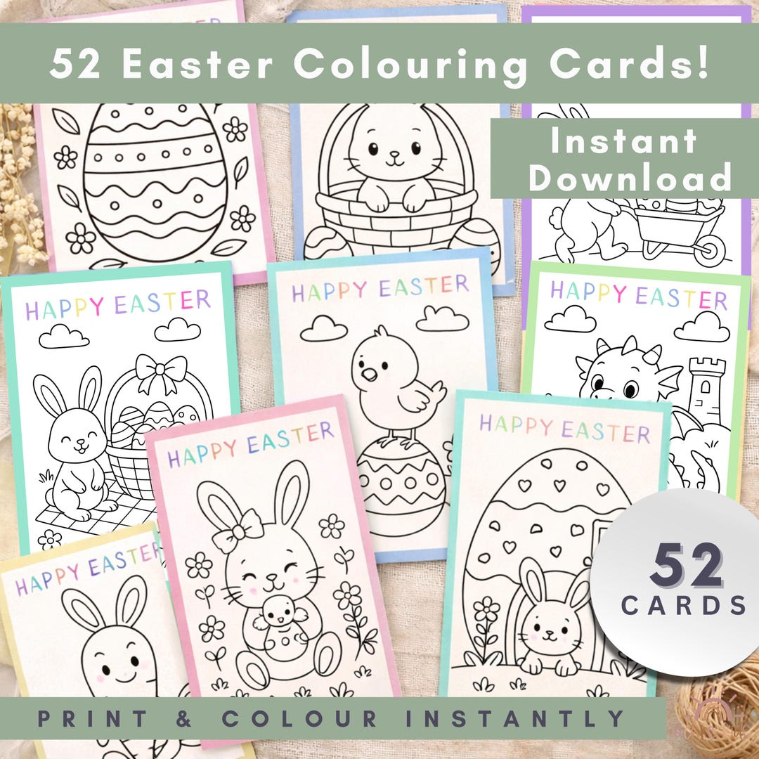 Easter Colouring Cards Printable | Kids Easter Cards to Colour ...