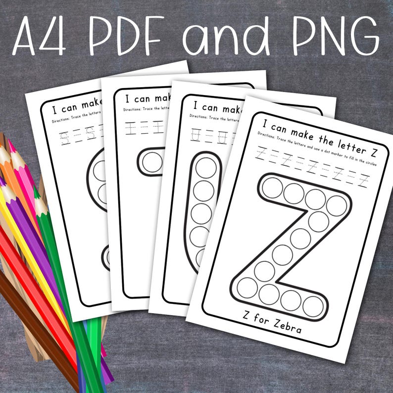Dot Marker Preschool Alphabet Worksheets, ABC Coloring Pages Instant ...