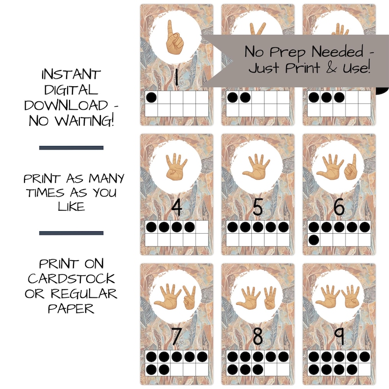 Subitizing Number Cards 1-10: Homeschool Classroom Resource (digital ...