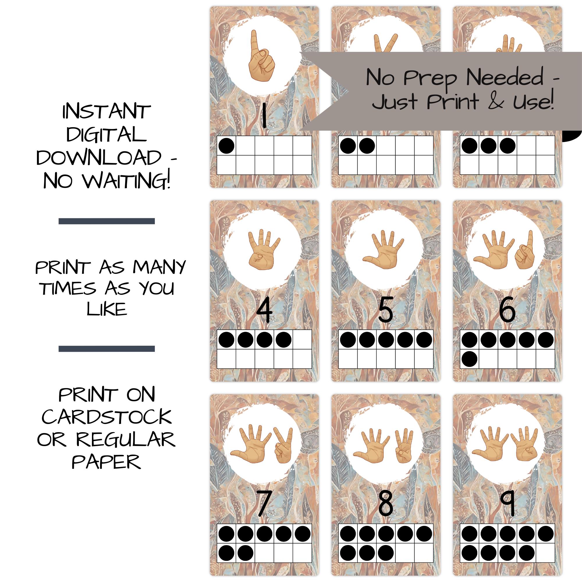 Subitizing Number Cards 1-10: Homeschool Classroom Resource (digital ...