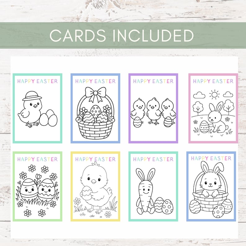 Easter Colouring Cards Printable | Kids Easter Cards to Colour ...