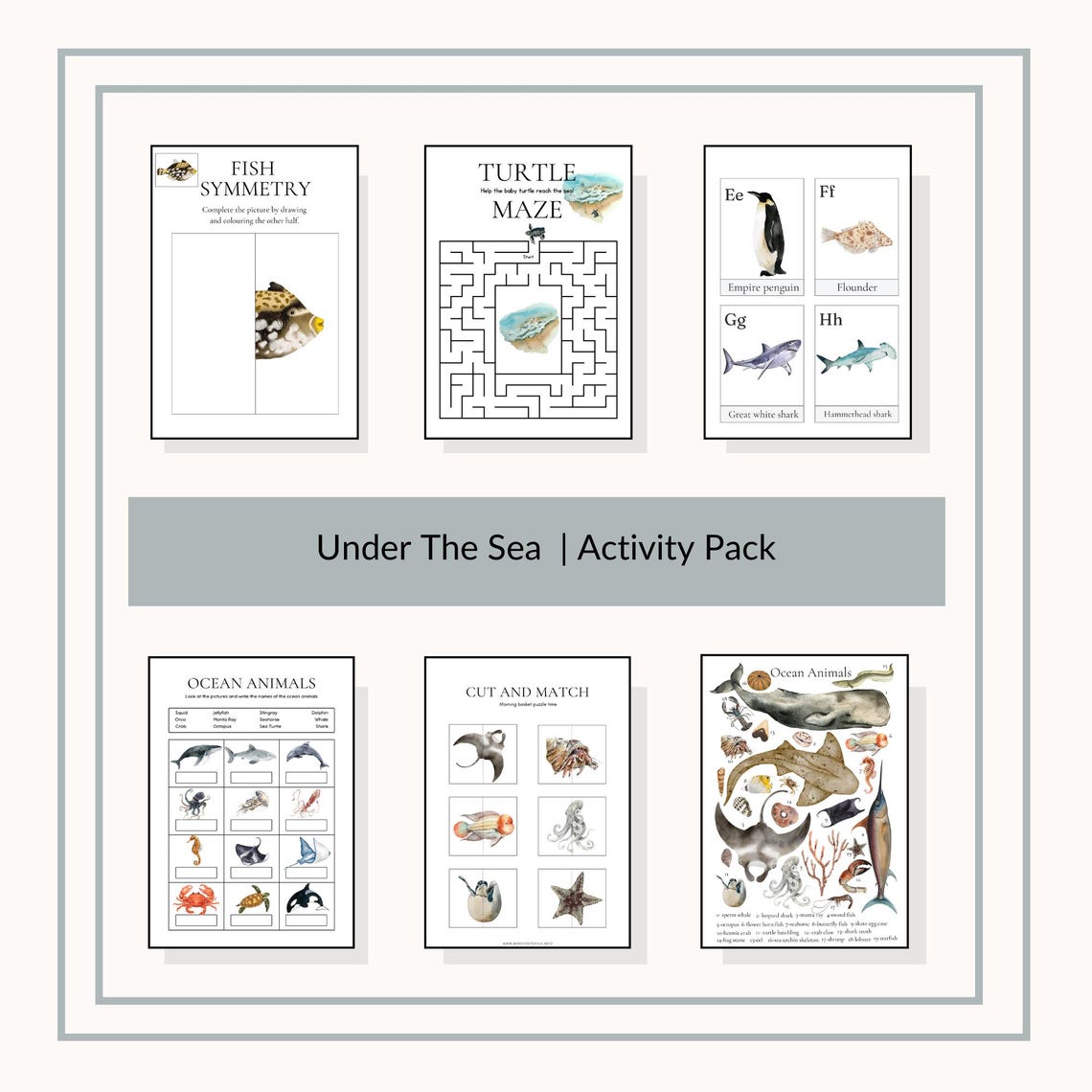 Under the Sea Activity Pack for Kids Ocean Activity Pack Including ...
