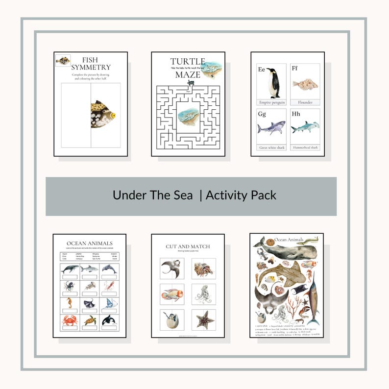 Under the Sea Activity Pack for Kids Ocean Activity Pack Including ...