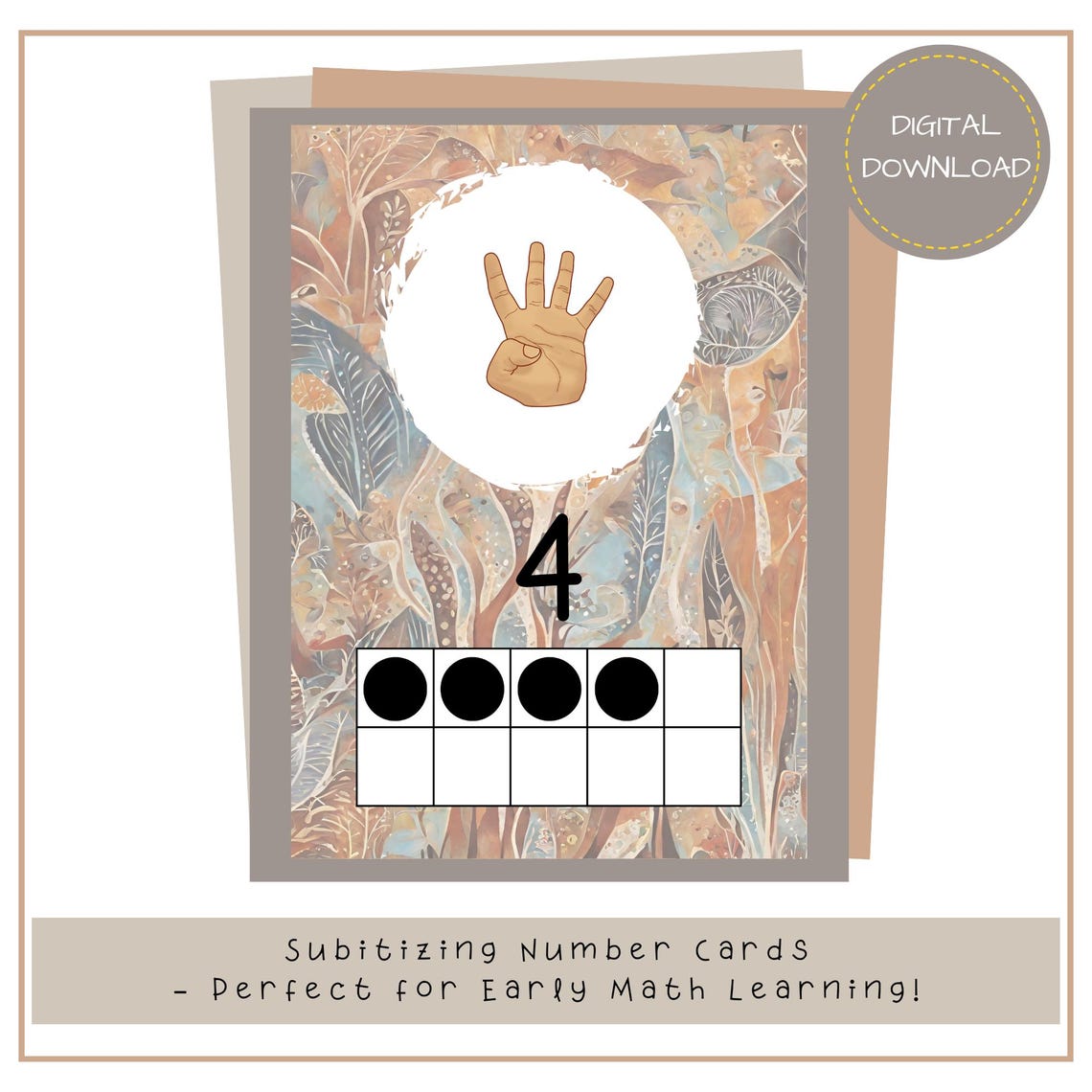 Subitizing Number Cards 1-10: Homeschool Classroom Resource (digital ...