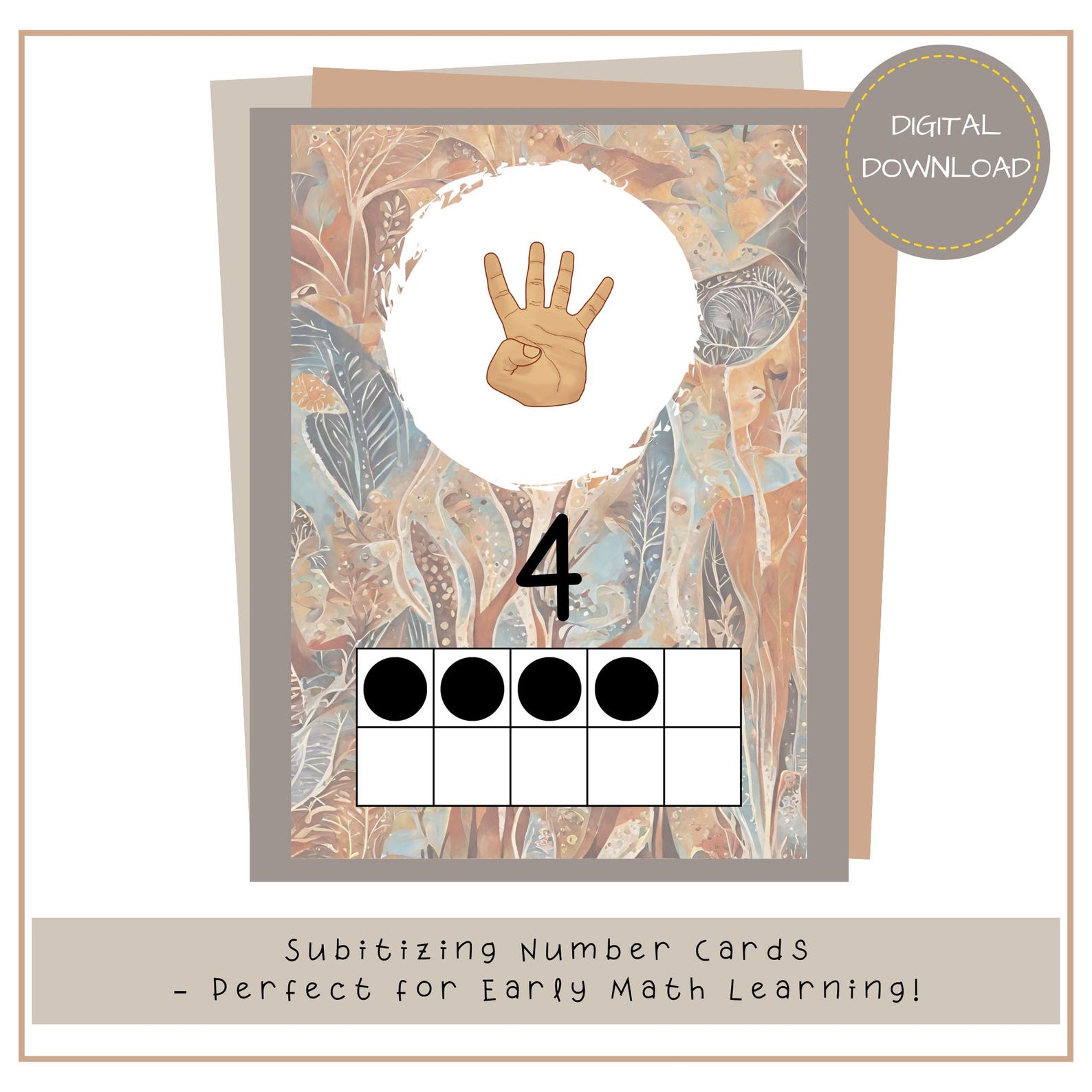 Subitizing Number Cards 1-10: Homeschool Classroom Resource (digital ...