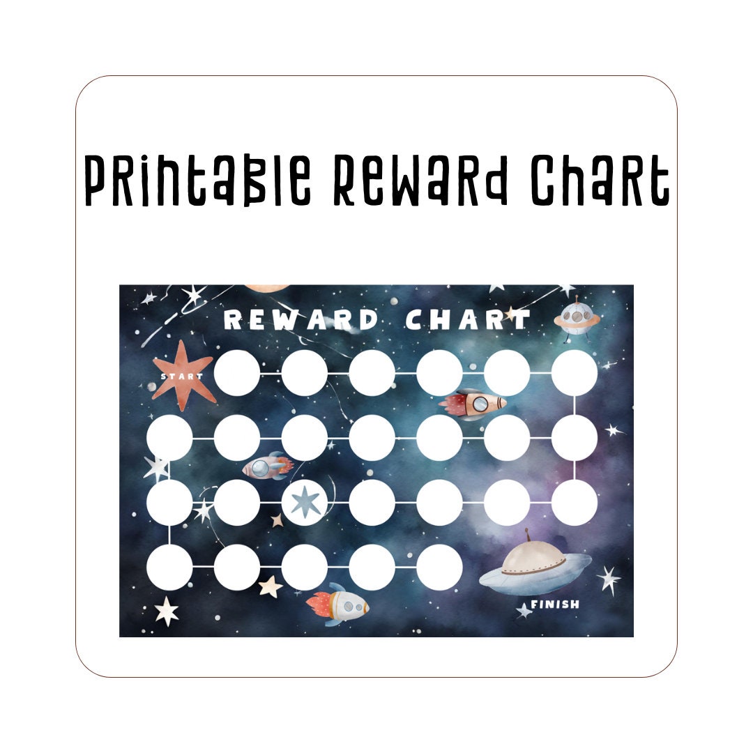 PRINTABLE REWARD Chart, Space Sticker Chart, Instant Digital Download ...