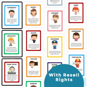 Occupation Flash Cards: Community Helpers, Early Learning (PDF & PNG ...