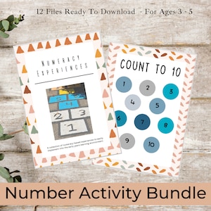Maths Bundle, Preschool Learning Numeracy Pack, Instant Download, Learn ...