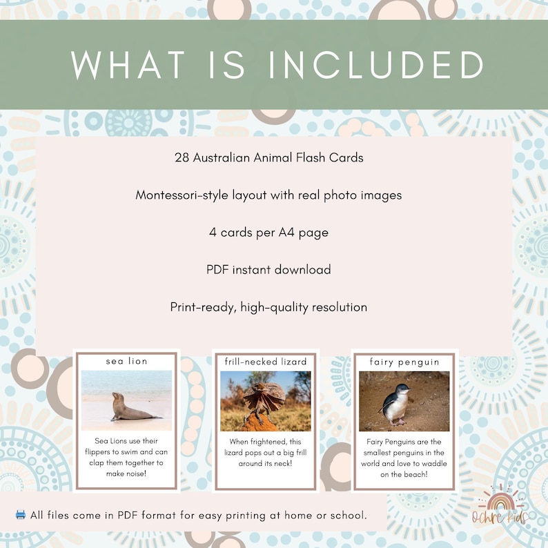 Australian Animals Fun Facts Cards Montessori Inspired Printable for ...