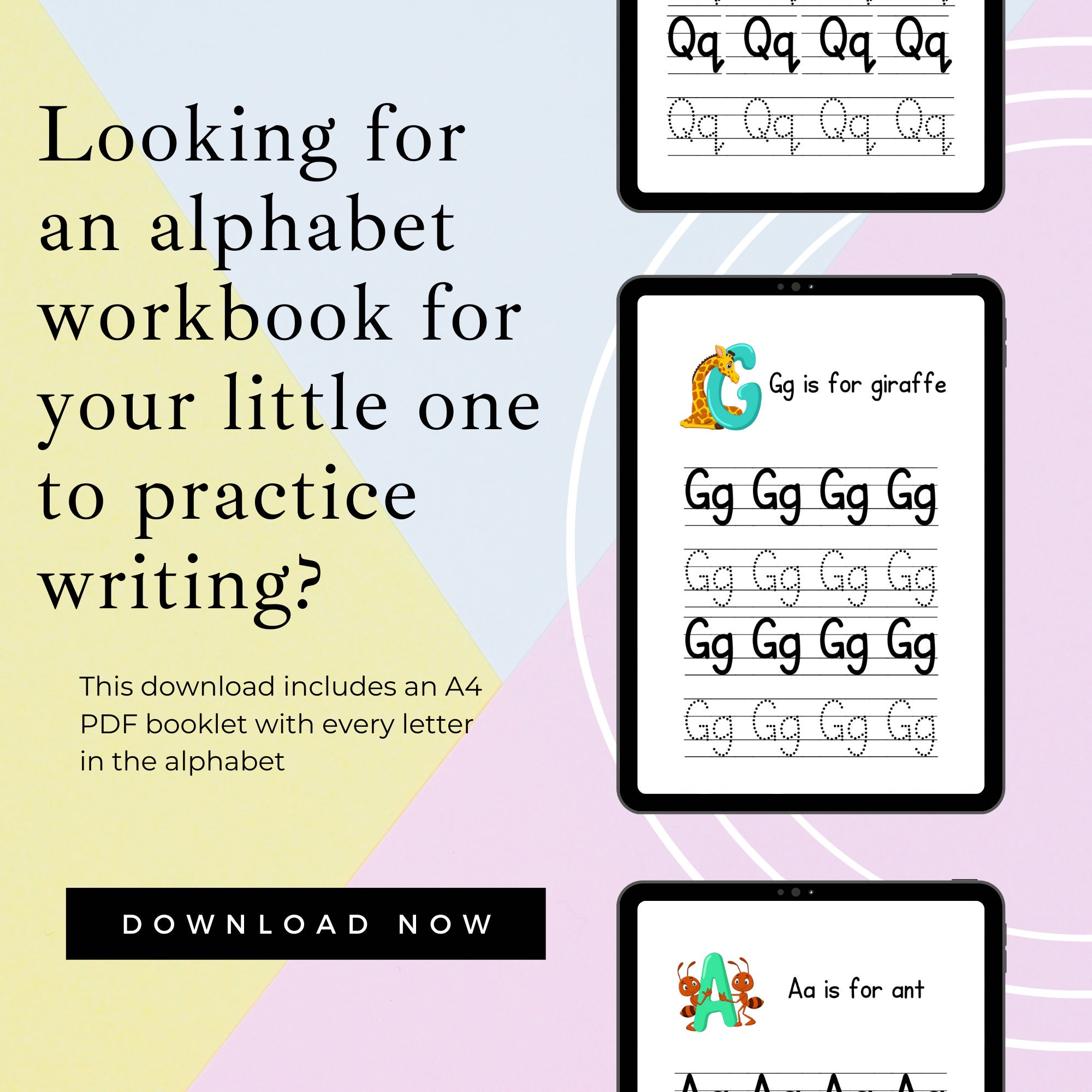 PRESCHOOL PRE-K Work Sheets for Kids ABC Worksheets Printable - Etsy ...