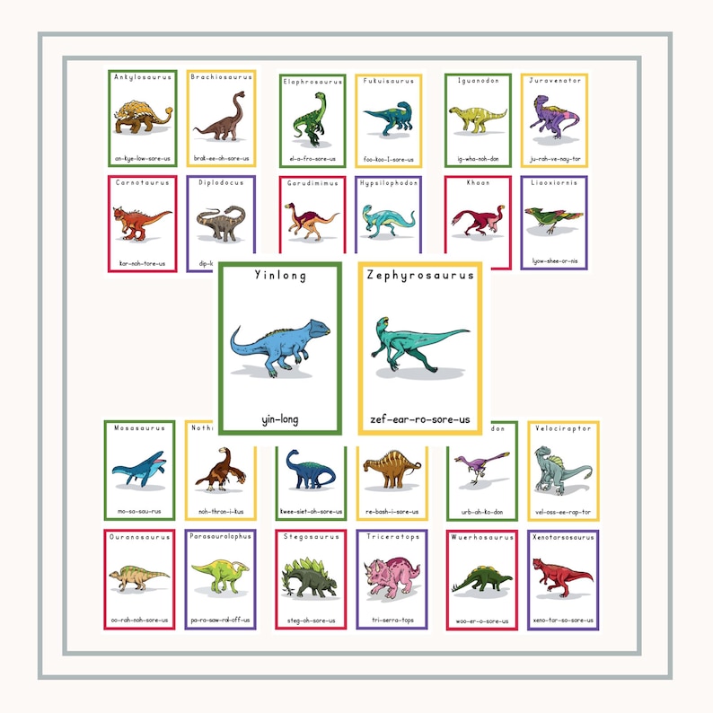 Dinosaur Alphabet Flash Cards ABC Kindergarten Printable Home Schooling ...