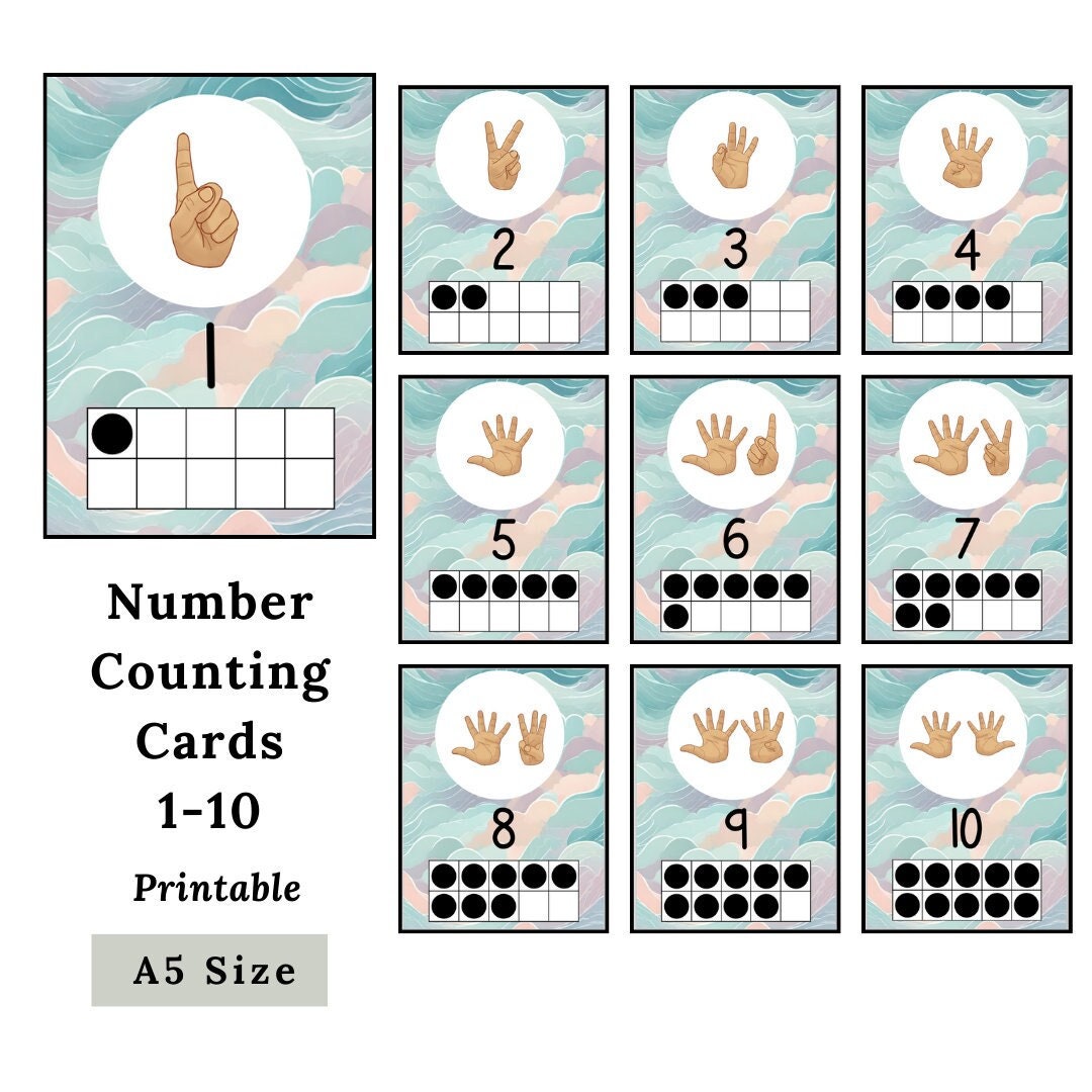 Ten Frame Number Posters Child Care Counting Number Posters Classroom ...