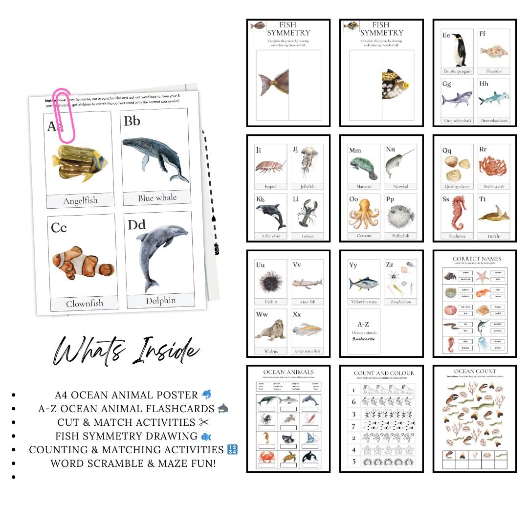 Under the Sea Early Learning Educational Digital Download Activity Pack ...