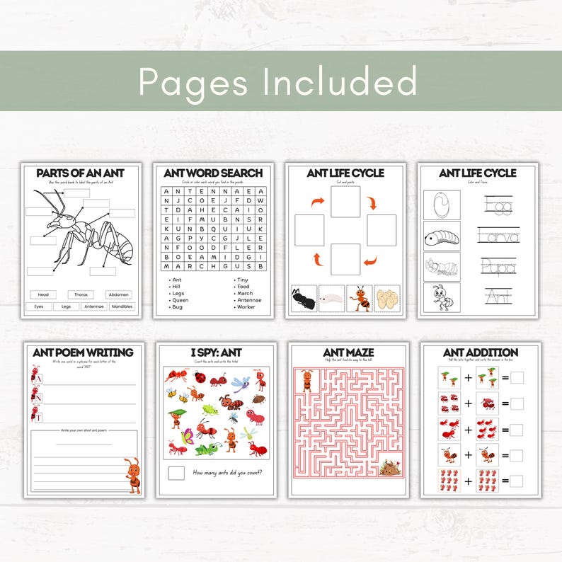 Ant Activity Bundle for Preschool & Kindergarten | Insect Unit ...
