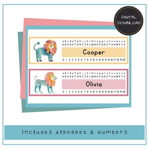 Editable Jungle Theme Name Tags for Preschool | Desk Name Plates With ...