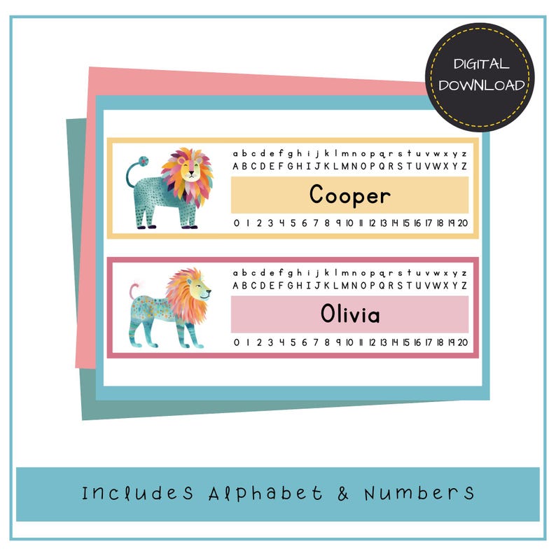 Editable Jungle Theme Name Tags for Preschool | Desk Name Plates With ...