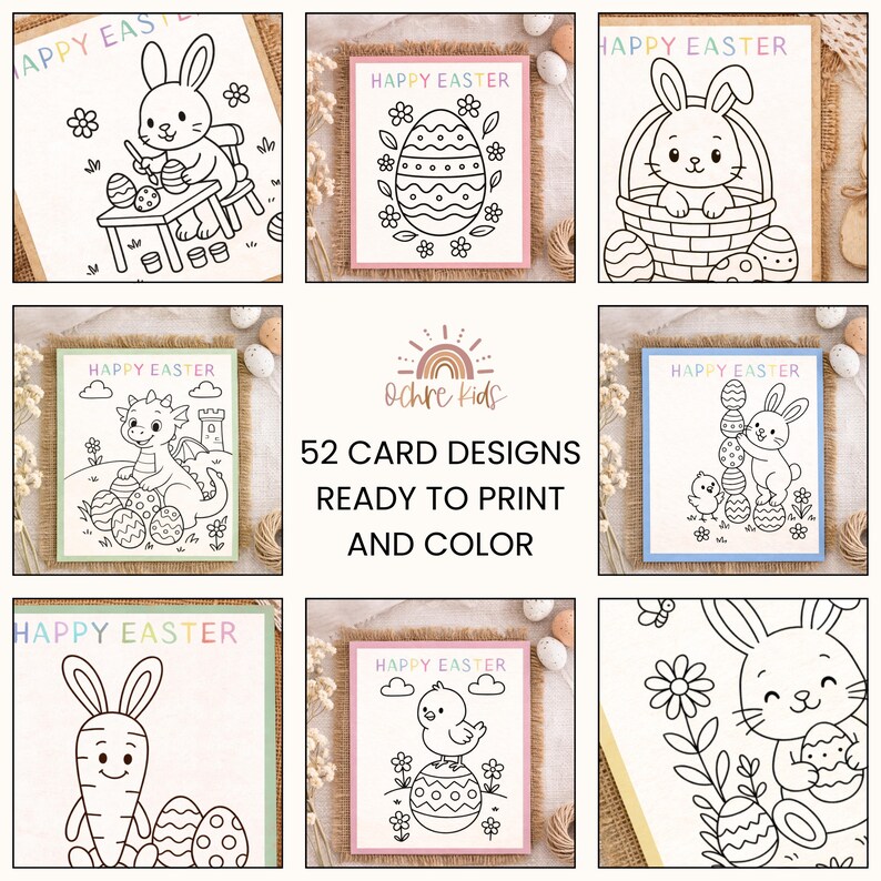 Easter Colouring Cards Printable | Kids Easter Cards to Colour ...
