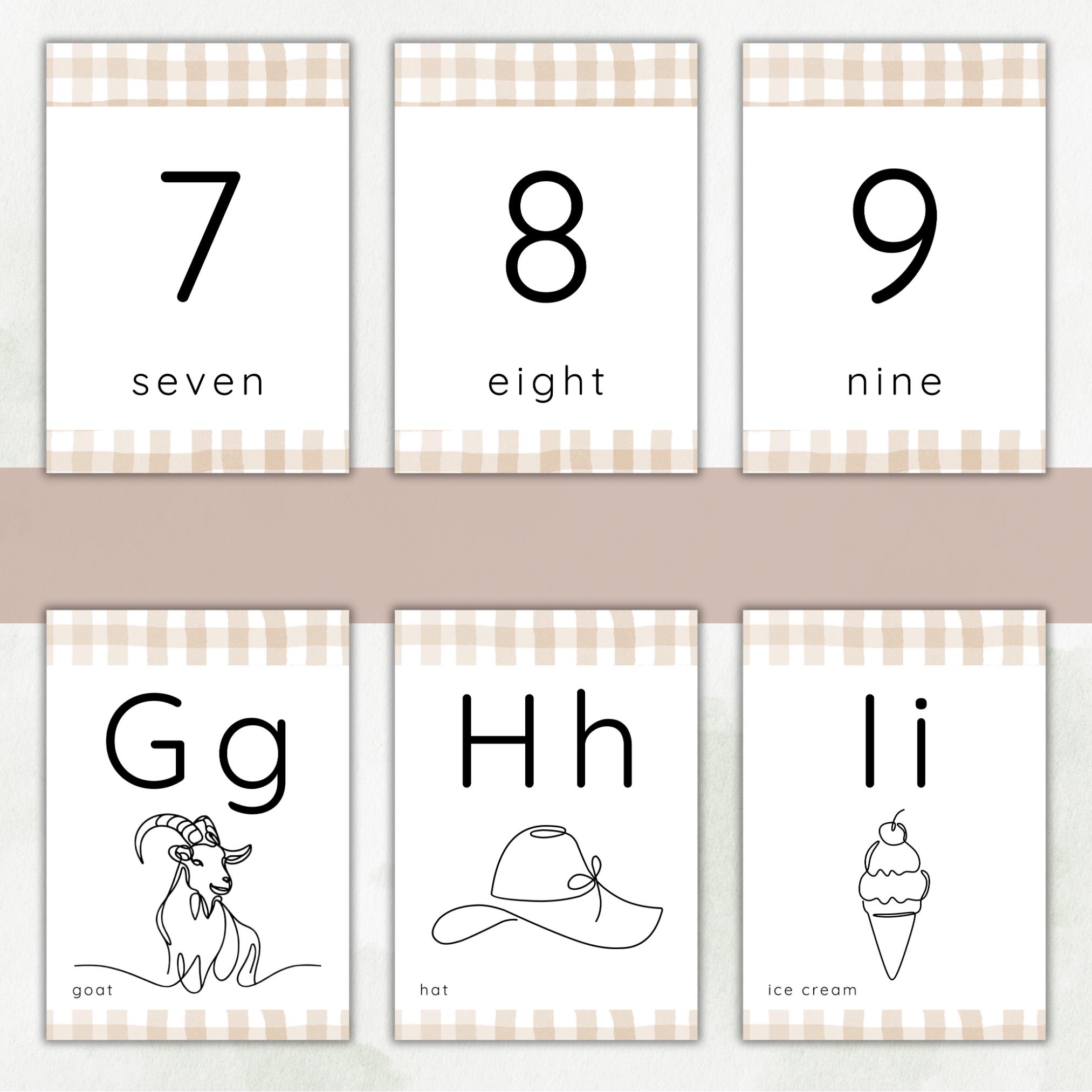 ABC Alphabet & 0–20 Number Posters Bundle, Gingham Classroom Wall Decor ...