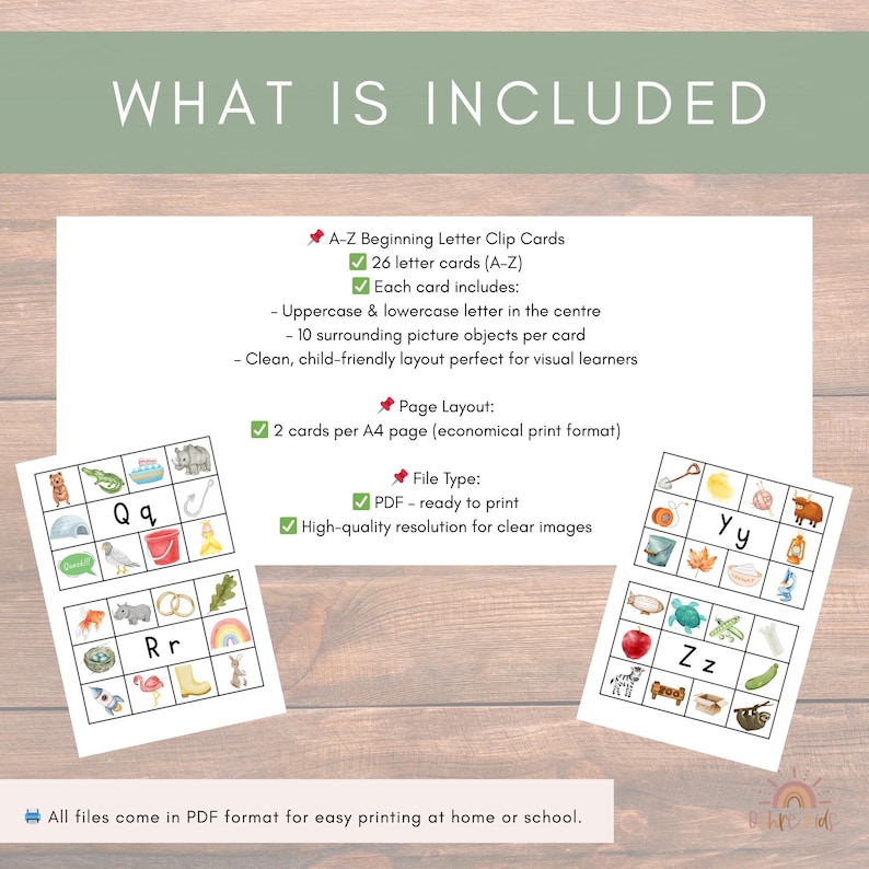 A–Z Beginning Letter Clip Cards, Alphabet Sounds Game, Early Literacy ...